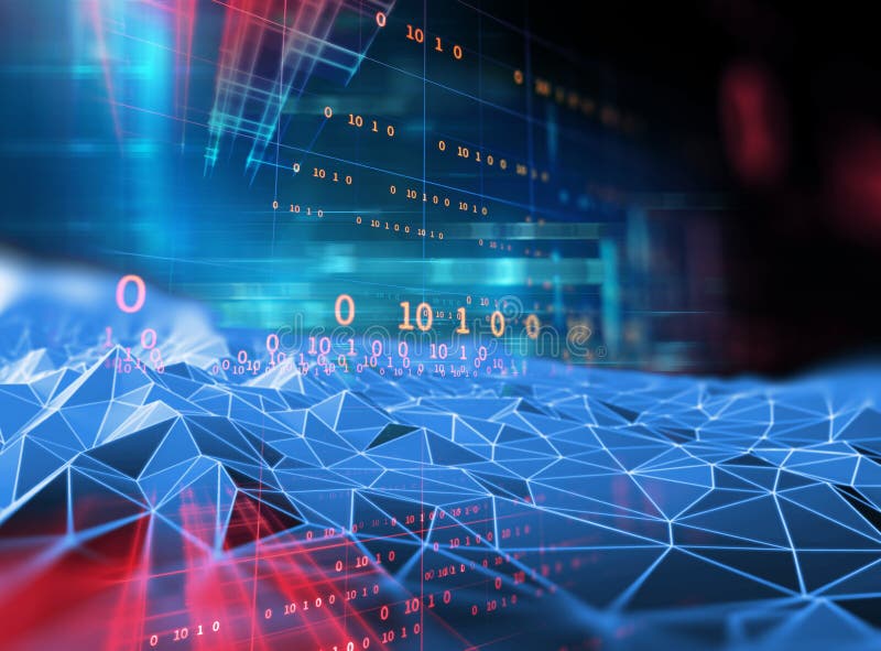 Digital Code Number Abstract Technology Background Stock Illustration - Illustration of lines ...