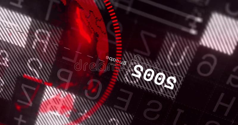 Digital Code and World Map Image Over Red and Black Background Stock ...
