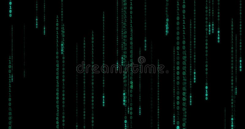 Digital Coding And Hologram For Data Transfer On Dark Background With Binary Code Programming