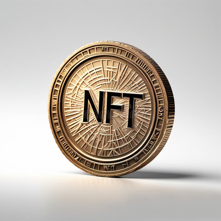 Digital coin NFT - 004 stock illustration. Illustration of poster ...
