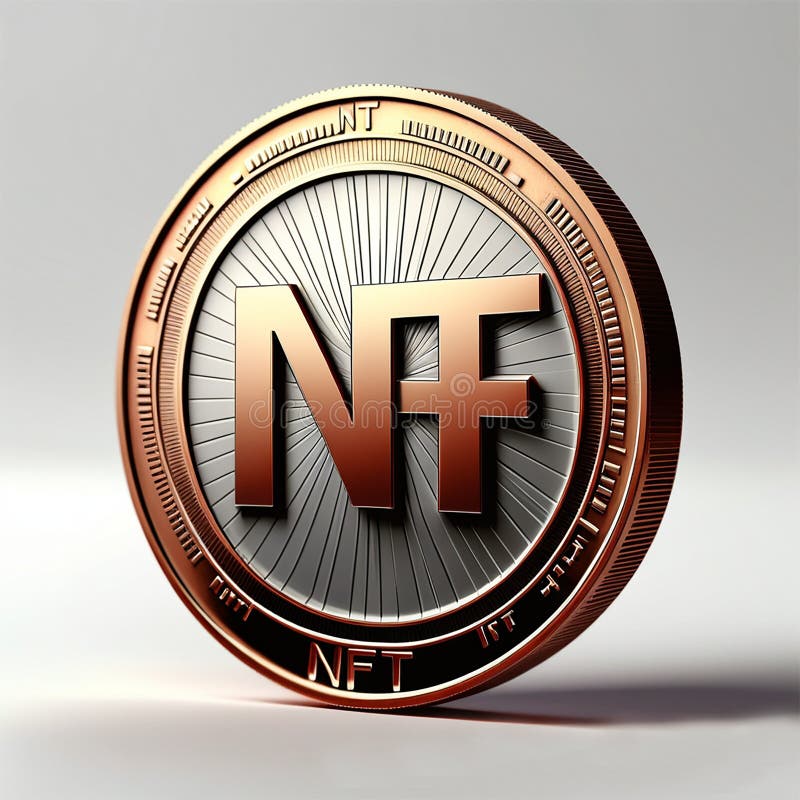 Digital coin NFT - 005 stock illustration. Illustration of clock ...