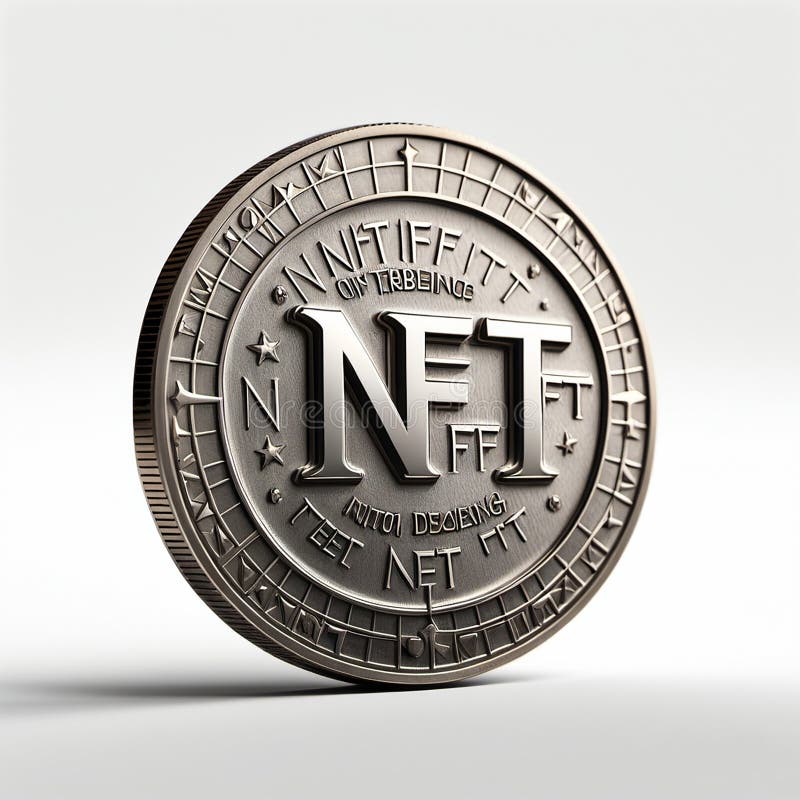 Digital coin NFT - 006x stock illustration. Illustration of ...