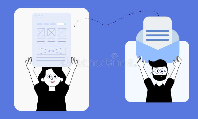 Digital Collaboration Concept with Web Design and Email Elements Stock ...