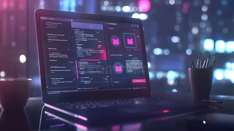 Digital Collaboration in a Modern Workspace Urban Setting Technology ...