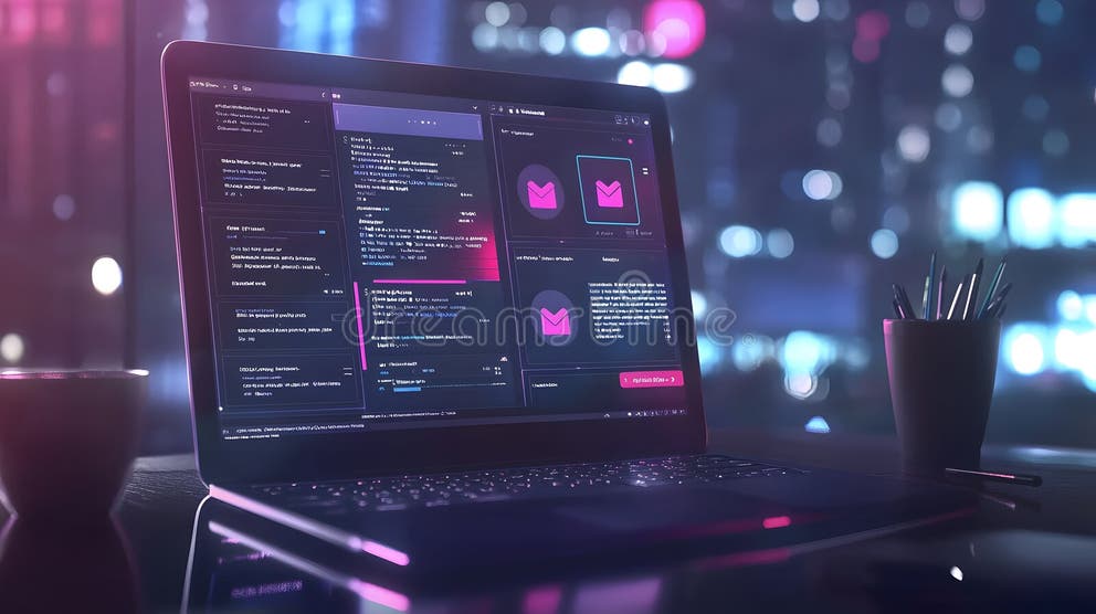 Digital Collaboration in a Modern Workspace Urban Setting Technology ...