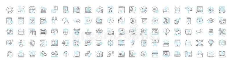Digital Collaboration Vector Line Icons Set. Digital, Collaboration ...