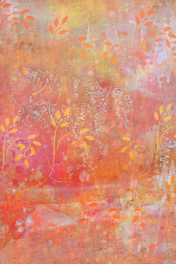 Digital Collage Background with Some Leaves Elements and Different ...