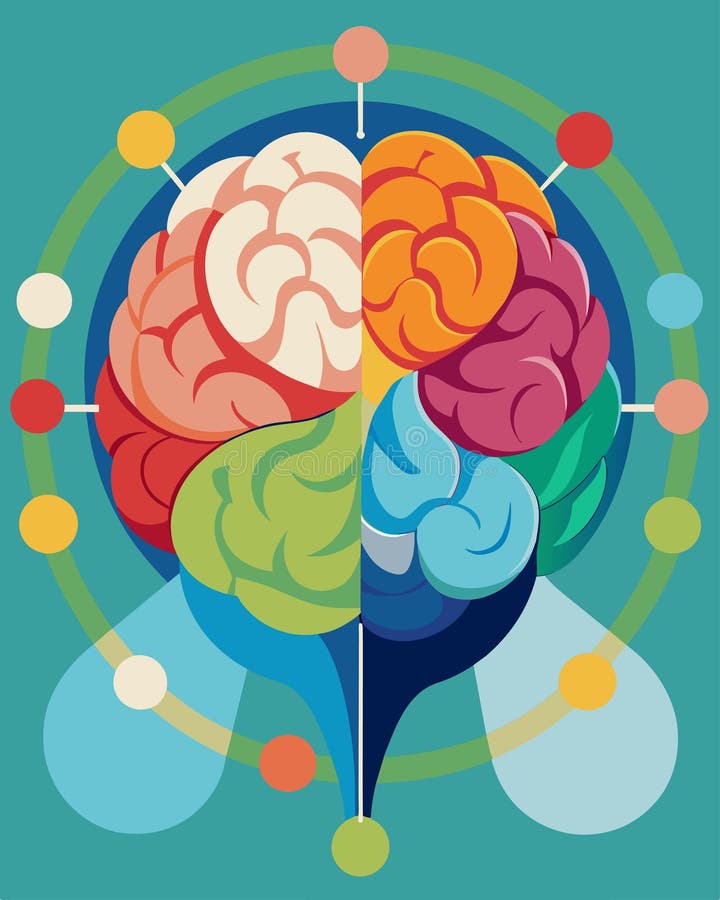 A Digital Collage of a Brain with Each Segment Portraying a Different ...