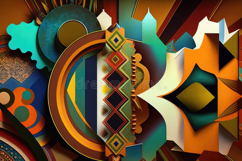 Digital Collage of Colorful and Abstract Shapes, Patterns, and Textures ...