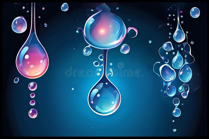 Digital Collage Combining Various Images of Water Drops Perhaps Stock ...