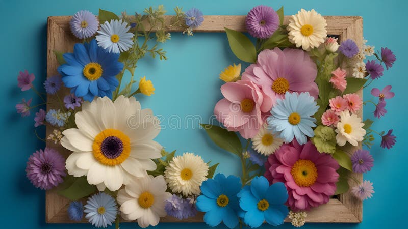 Digital Collage Featuring an Array of Spring Flowers Stock Illustration ...