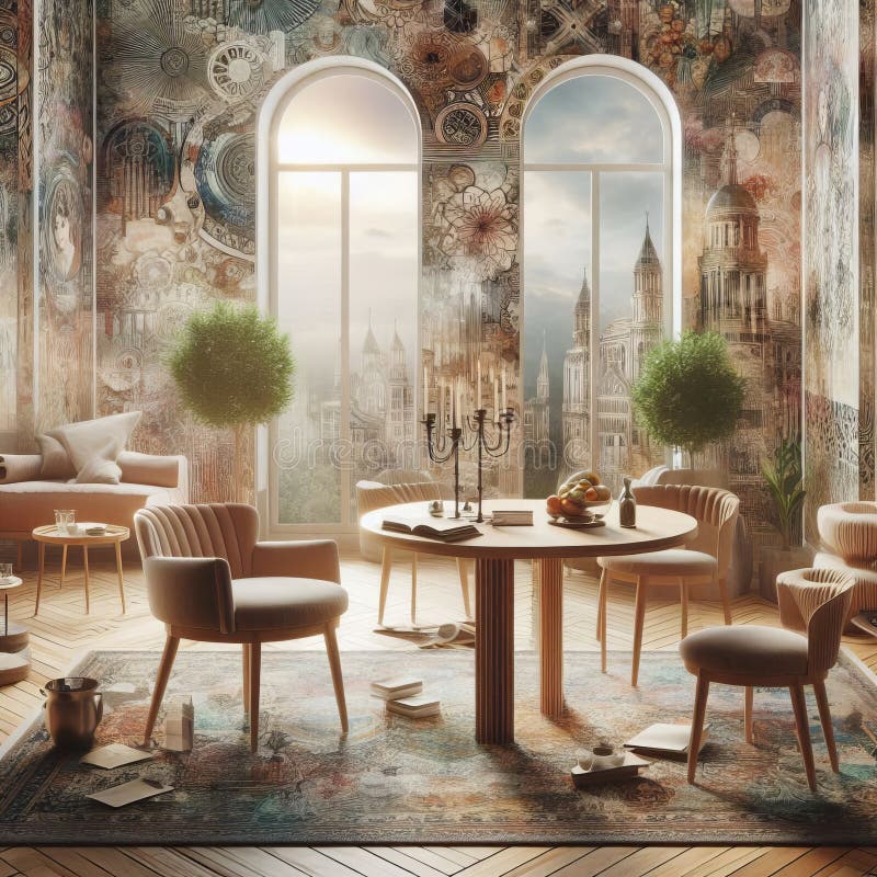 Digital Collage Furniture Created with a Collage of Digital Imag Stock ...