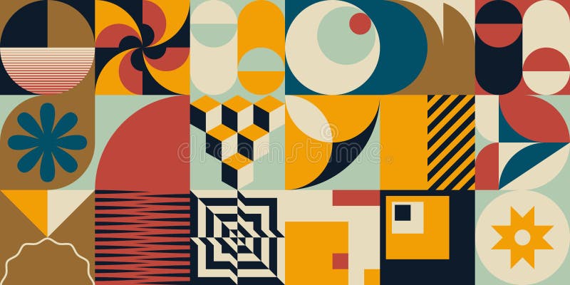 Digital Collage Graphics Pattern Made with Generative Art Elements and ...