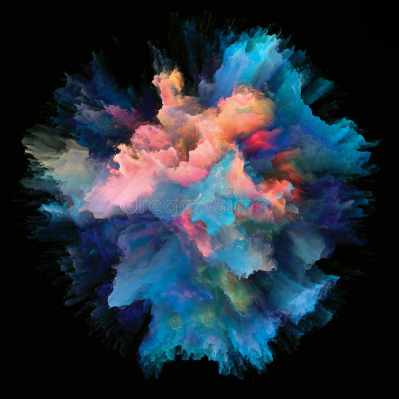 Digital Color Splash Explosion Stock Illustration - Illustration of ...