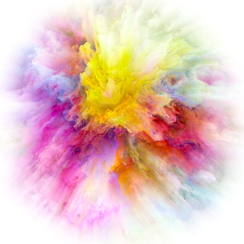 Digital Color Splash Explosion Stock Illustration - Illustration of ...