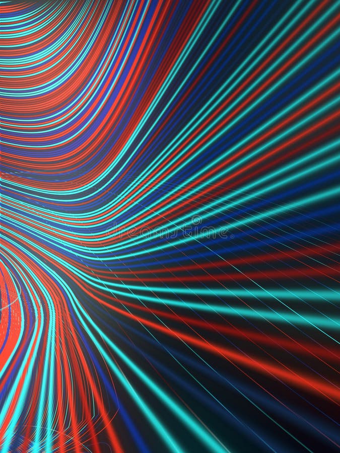 Digital Colored Lines Abstract Background. 3d Rendering Stock ...