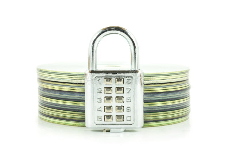 Digital Combination Lock and Compact Disk Stock Photo - Image of lock ...