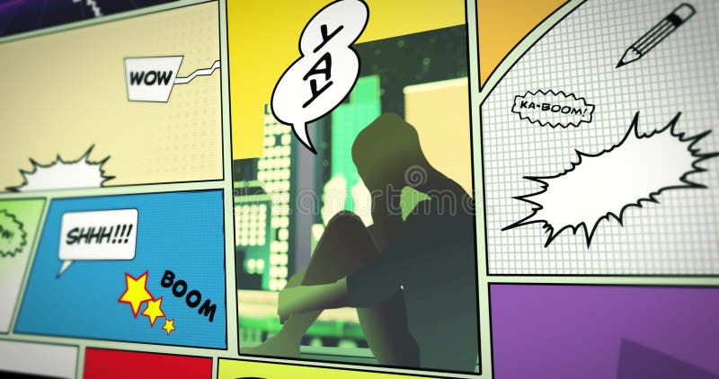 Comic Strip Background Animation. Different Views on a Comic Strip ...