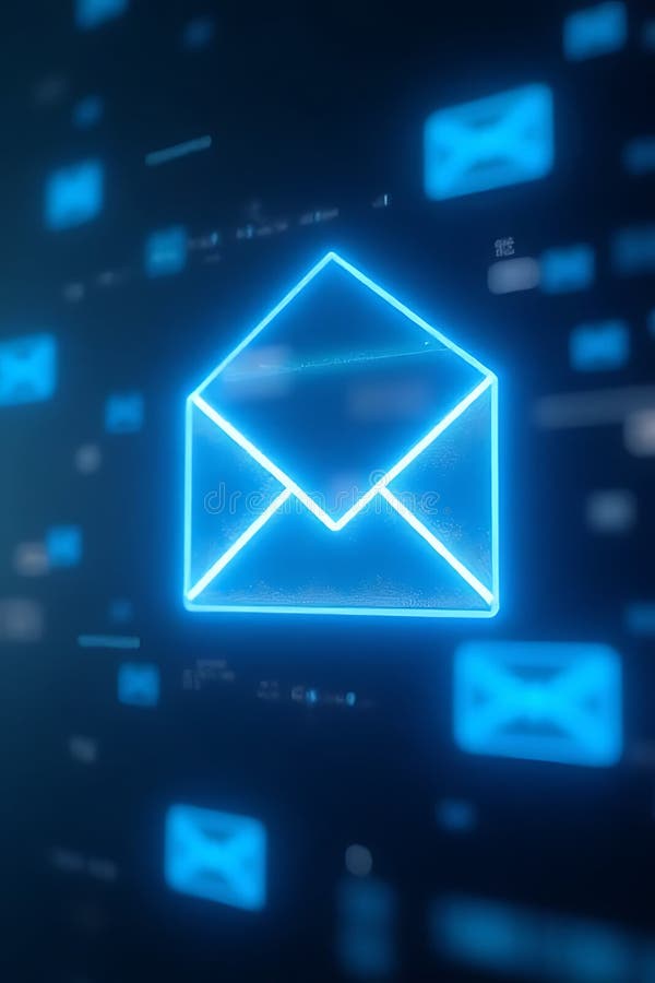 Digital Communication Action Email Icon Virtual Space Graphic Design ...