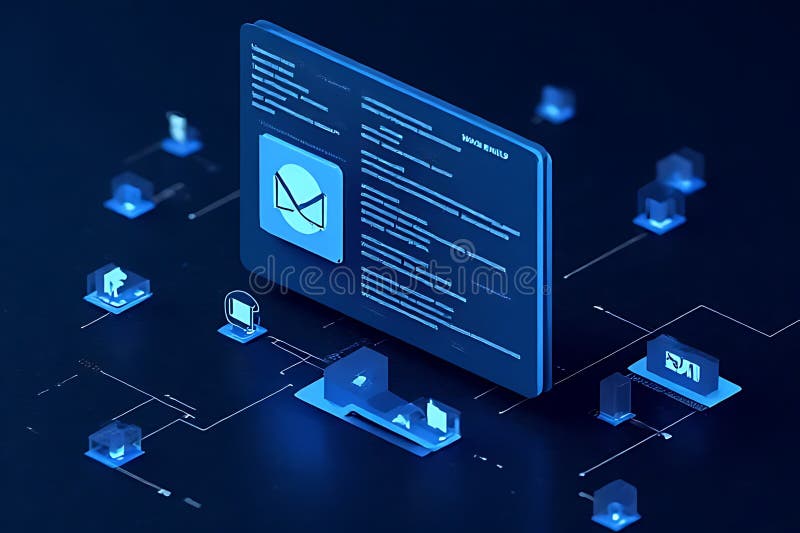 Digital Communication Action Virtual Space Graphic Illustration Cyber ...