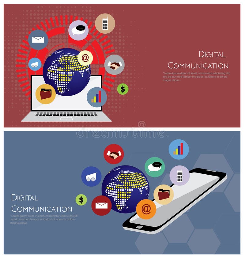 Digital Communication Concept Stock Vector - Illustration of commerce ...