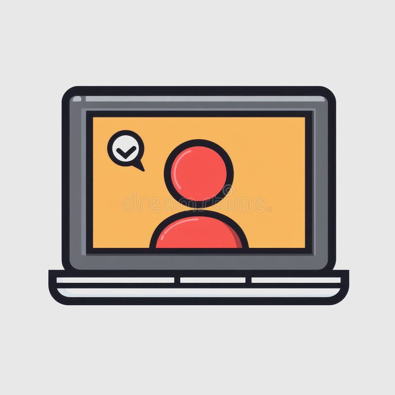 Digital Communication Concept with Laptop and User Representation in ...