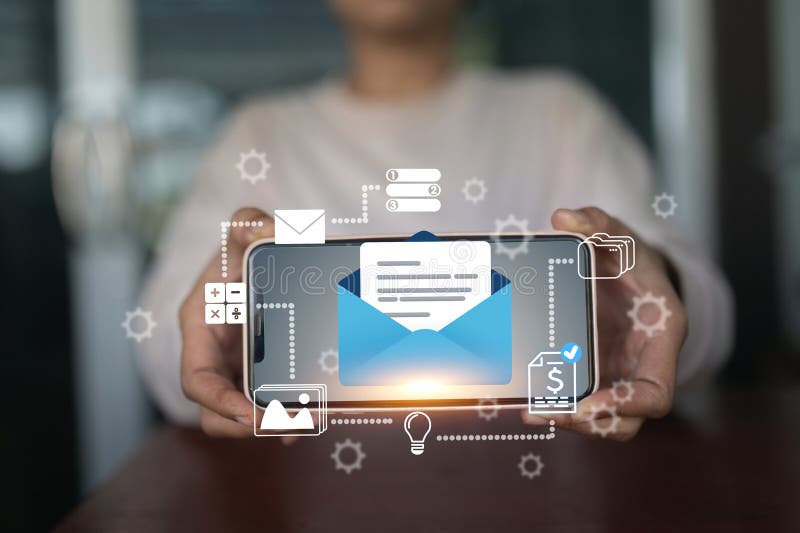 Digital Communication Concept Showcasing an Email Envelope Icon Stock ...