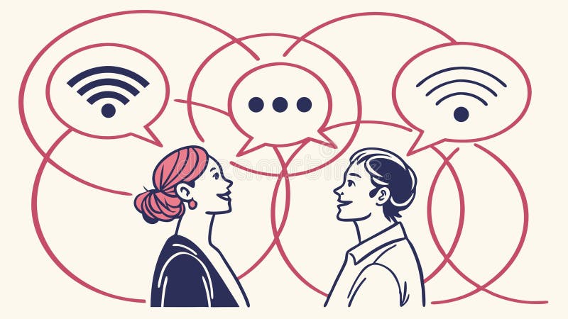 Digital Communication, Connected People, Seamless Interaction, Vector ...