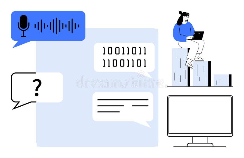 Digital Communication and Data Sharing Concept with Chat Bubbles and Technology Elements Stock ...