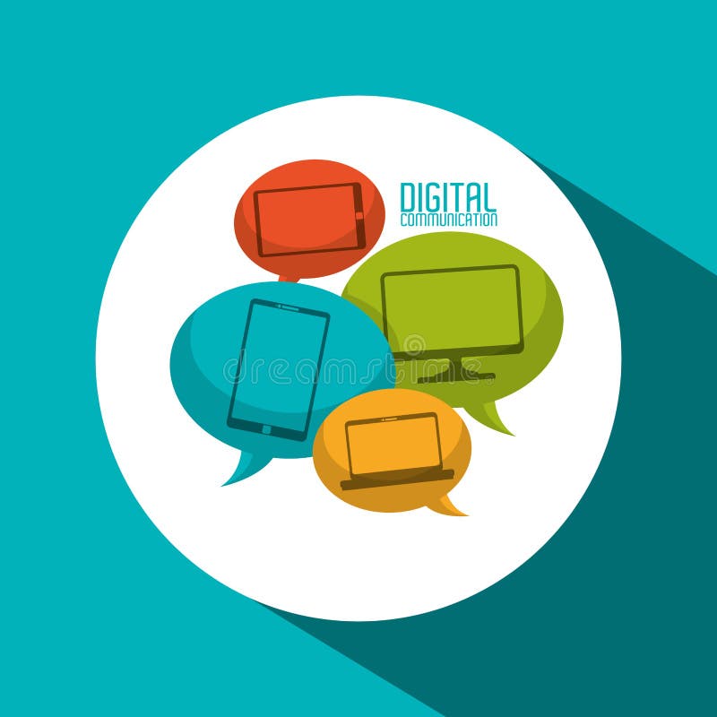 Digital Communication Design Stock Vector - Illustration of ...