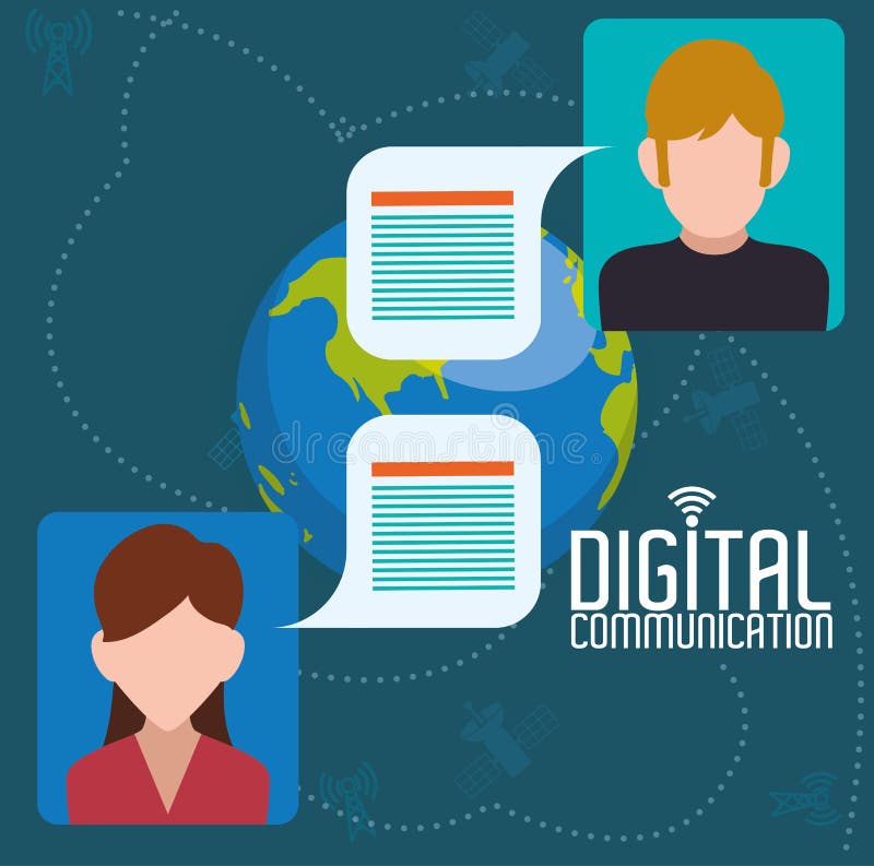 Digital Communication Design Stock Vector - Illustration of icon ...