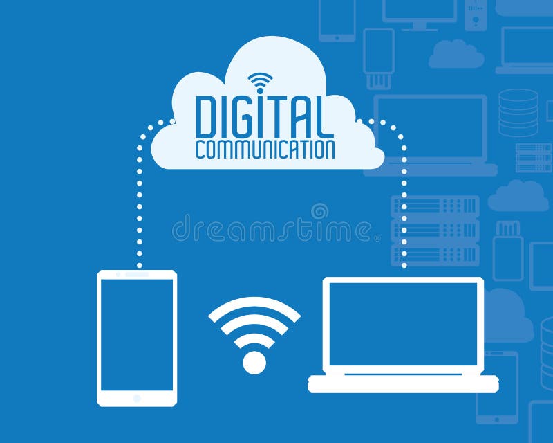 Digital Communication Design Stock Vector - Illustration of smartphone ...