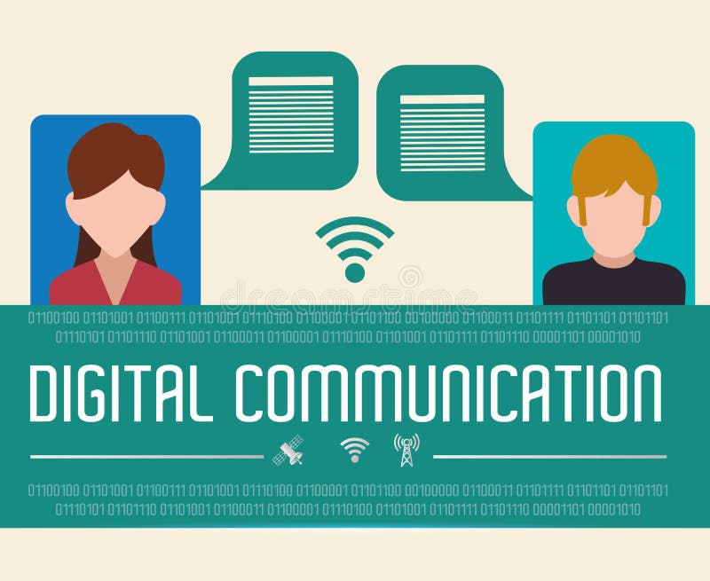 Digital Communication Design Stock Vector - Illustration of bubble ...