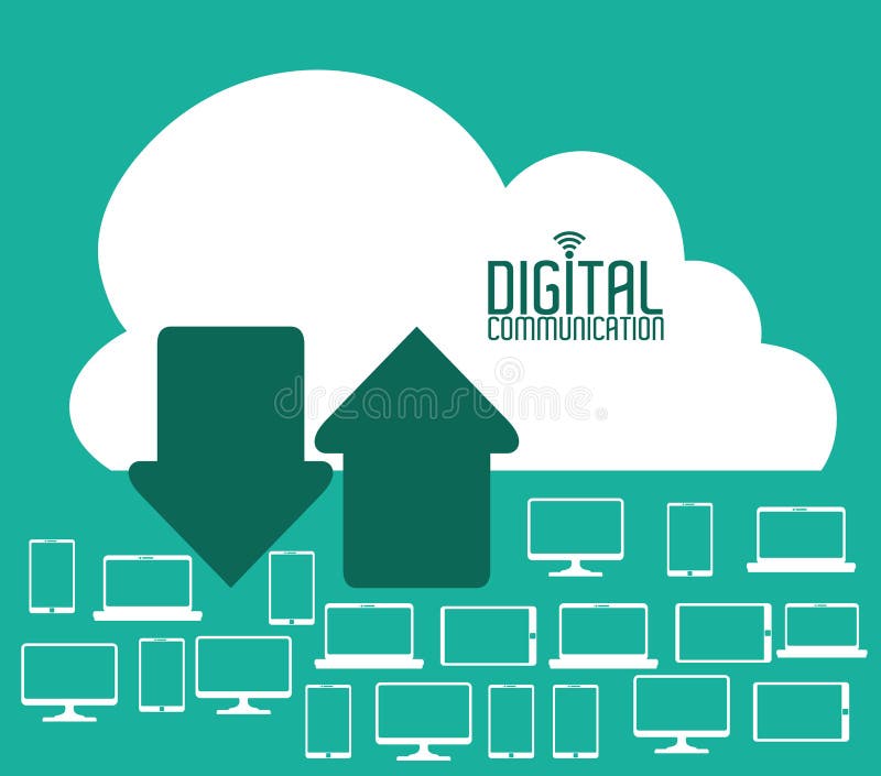 Digital Communication Design Stock Vector - Illustration of technology ...