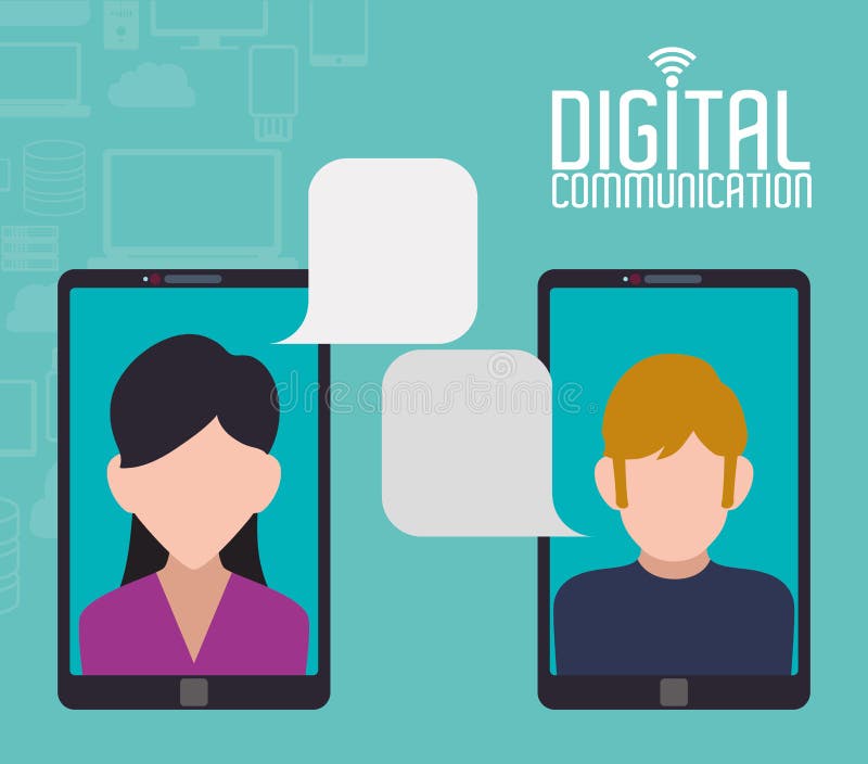 Digital Communication Design Stock Vector - Illustration of bubble ...