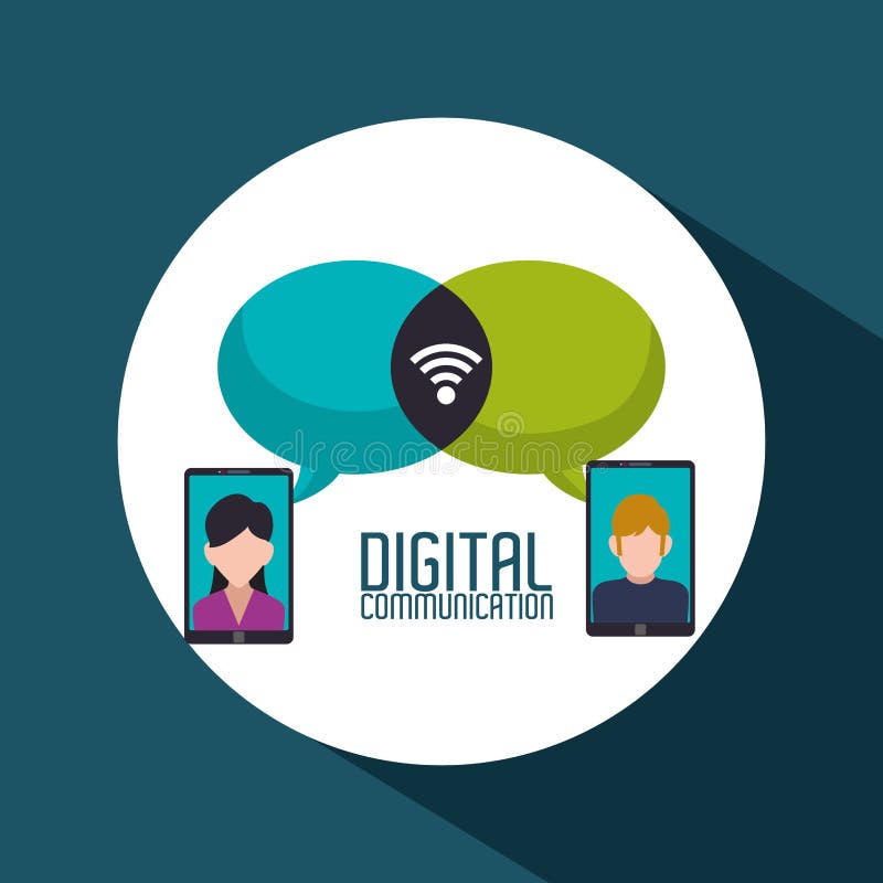 Digital Communication Design Stock Vector - Illustration of technology ...