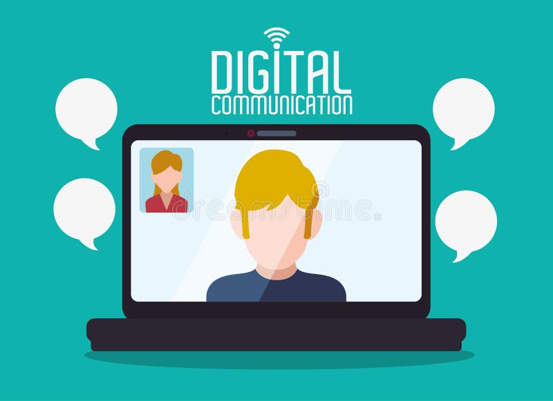 Digital Communication Design Stock Vector - Illustration of data ...