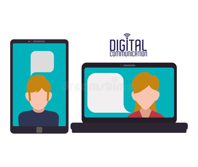Digital Communication Design Stock Vector - Illustration of ...