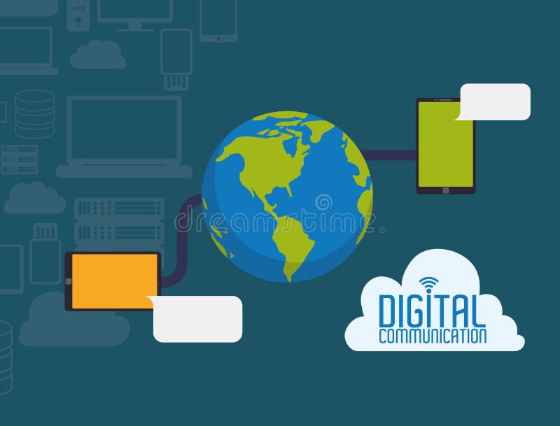 Digital Communication Design Stock Vector - Illustration of office ...