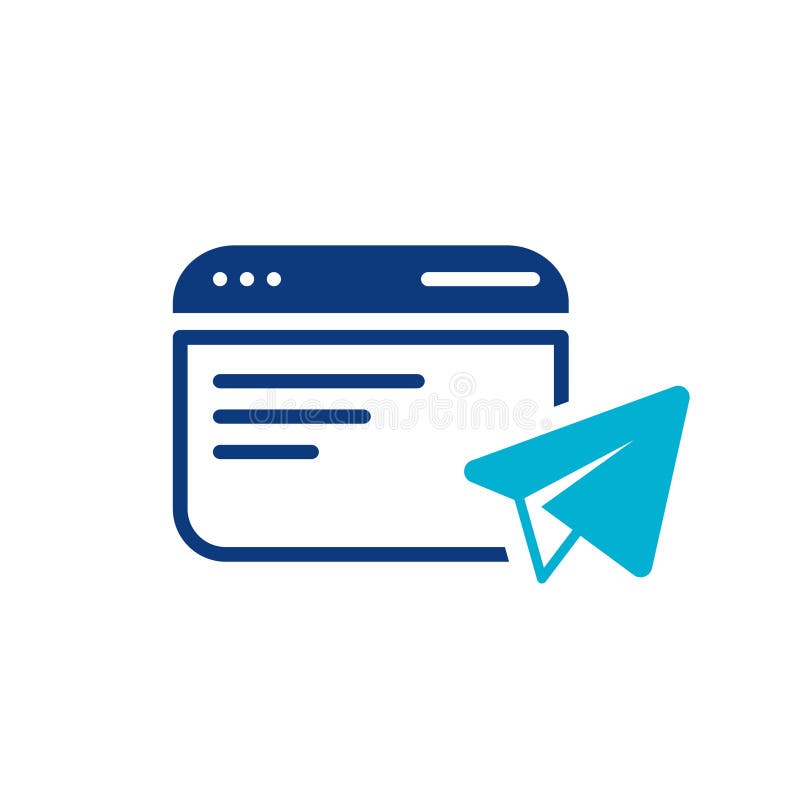 Digital Communication Icon with Paper Plane Stock Vector - Illustration ...