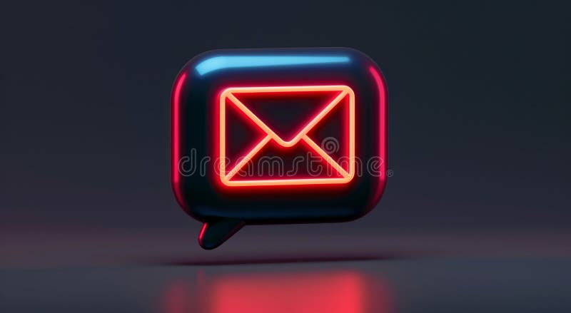 Digital Communication: Iconic Email Symbol in Neon Glow. Generative Ai ...