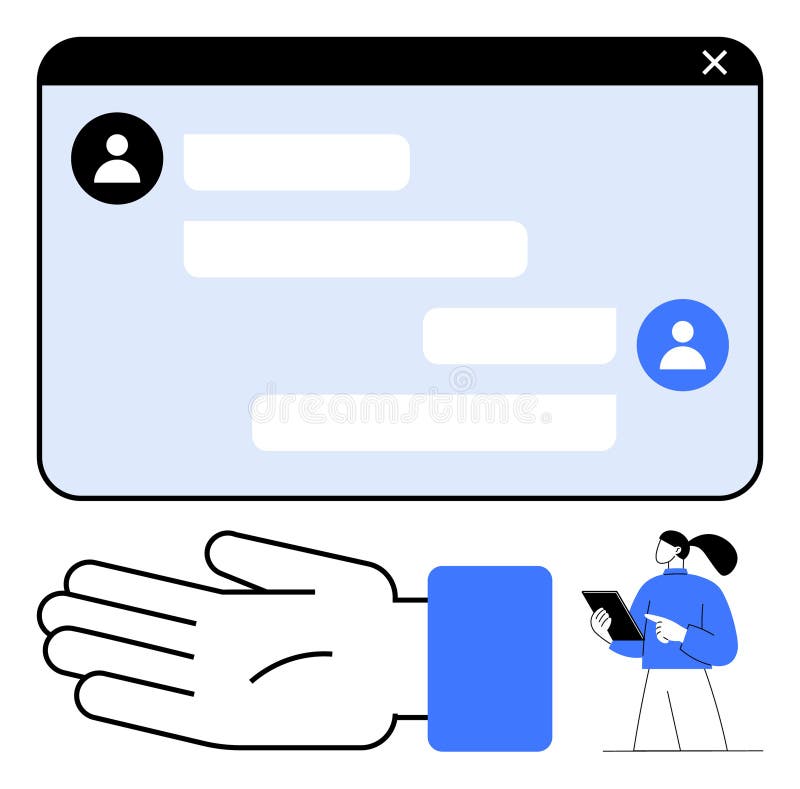 Digital Communication Interface with User Icons, Chat Window ...