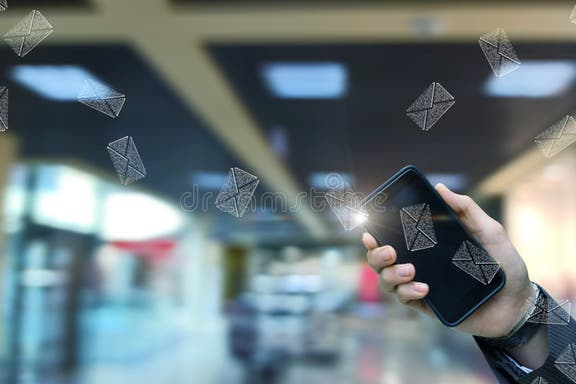 Digital Communication and Mobile Mail Stock Image - Image of call ...