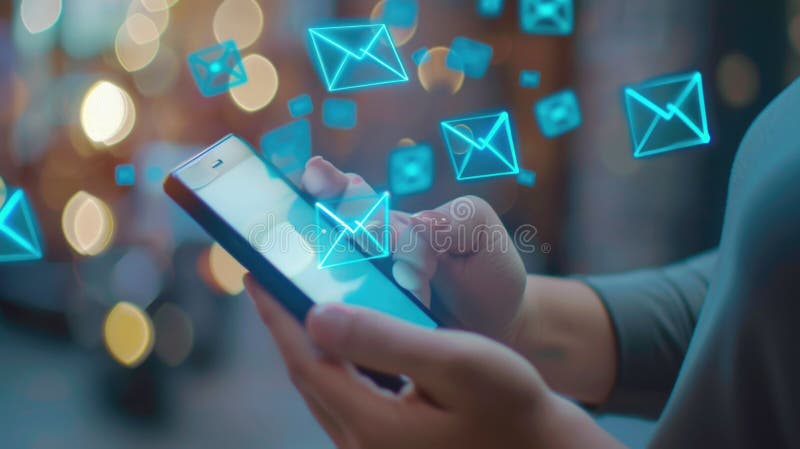 Digital Communication in the Modern World Stock Image - Image of ...