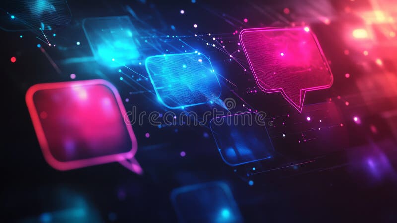 Digital Communication Network: Global Chat Stock Image - Image of ...