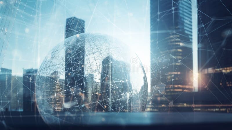 Digital Communication, Network Glowing Lines Theme of World Connection ...