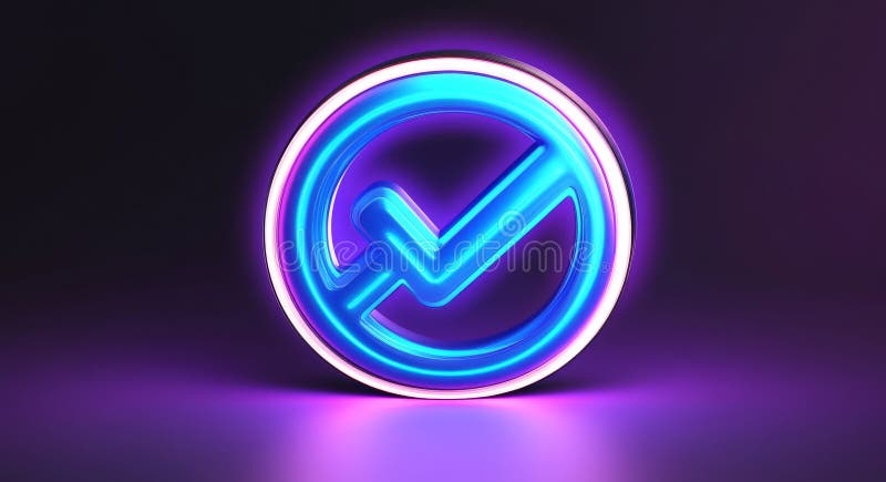 Neon Mail Icon Dark Background Vibrant Futuristic Symbol Digital ...