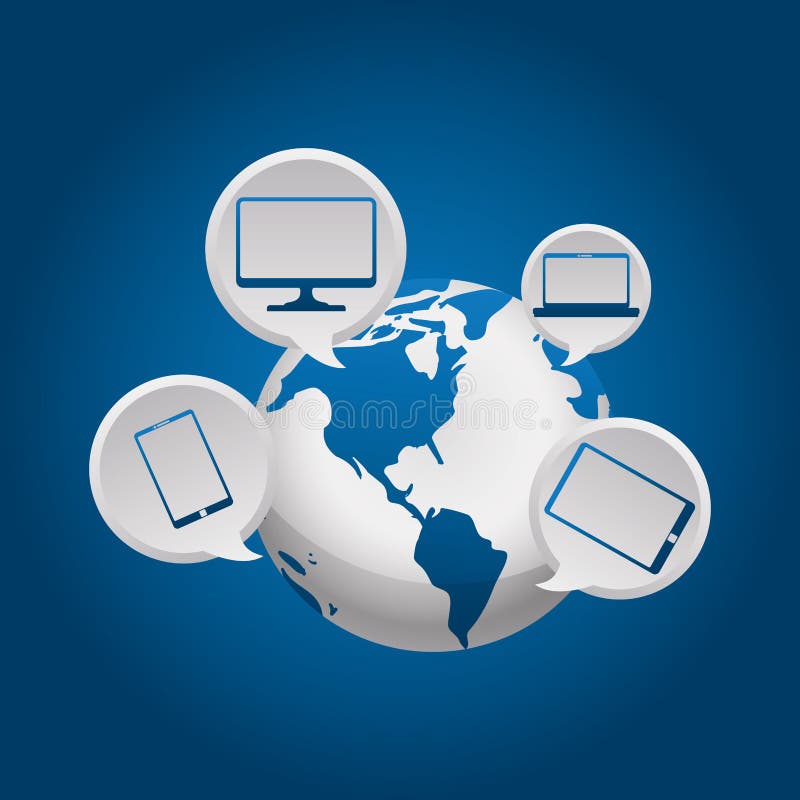 Digital Communication Technology Stock Vector - Illustration of future ...