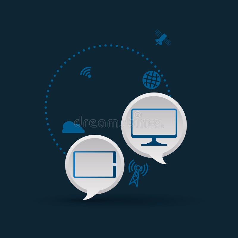 Digital Communication Technology Stock Vector - Illustration of ...