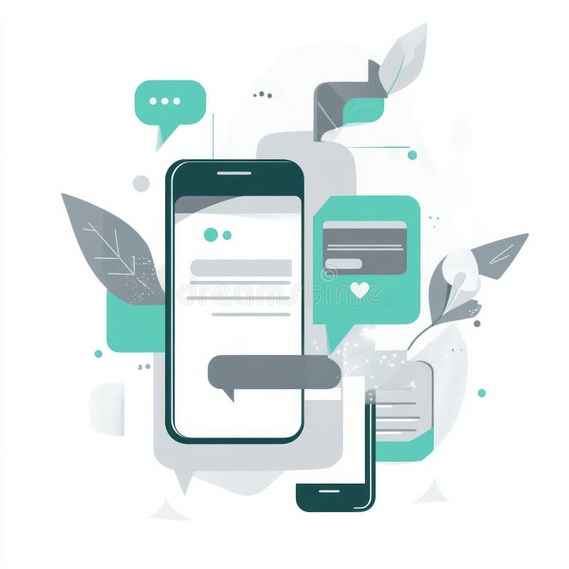 Digital Communication Technology Modern Messaging Smartphones ...